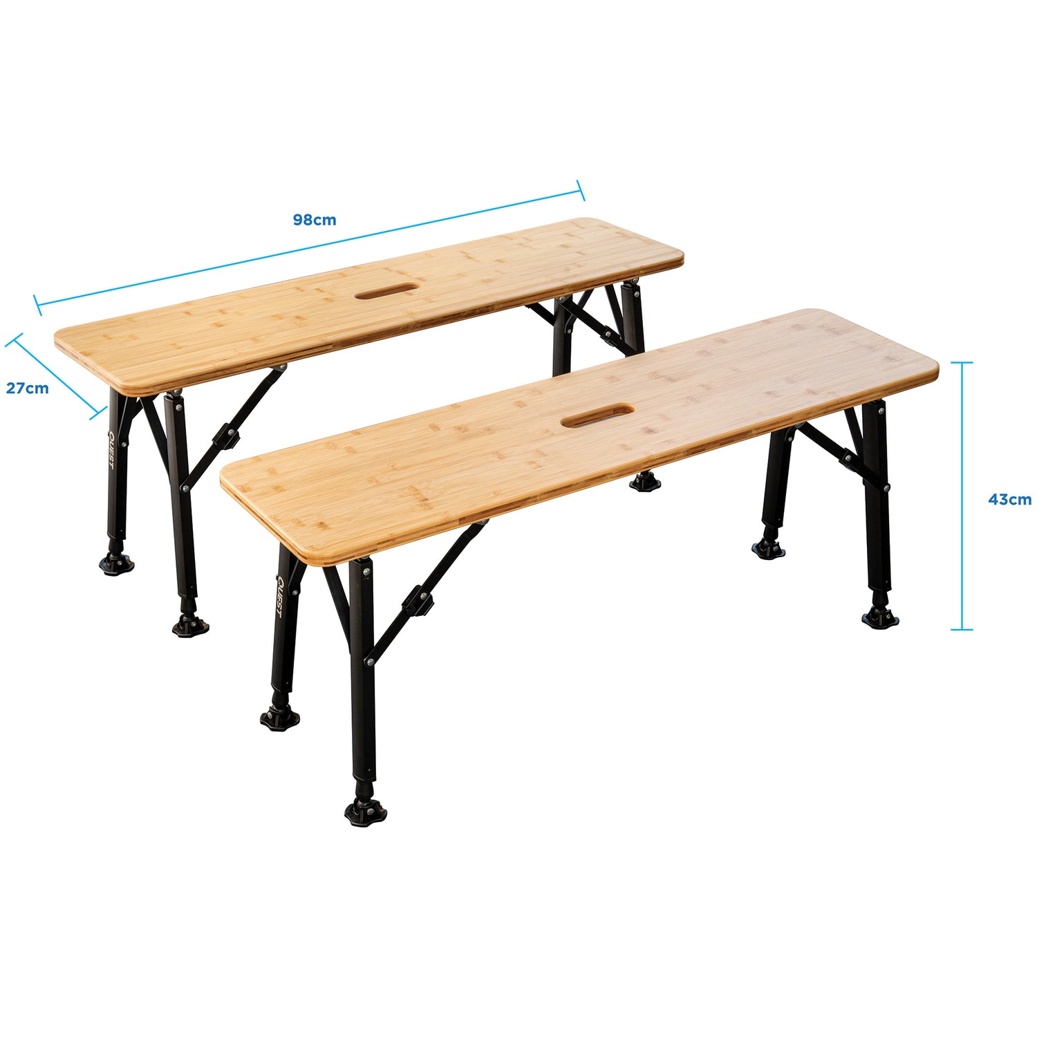 Quest Bamboo Folding Bench Set, Twin Pack, Natural Bamboo – Quest ...